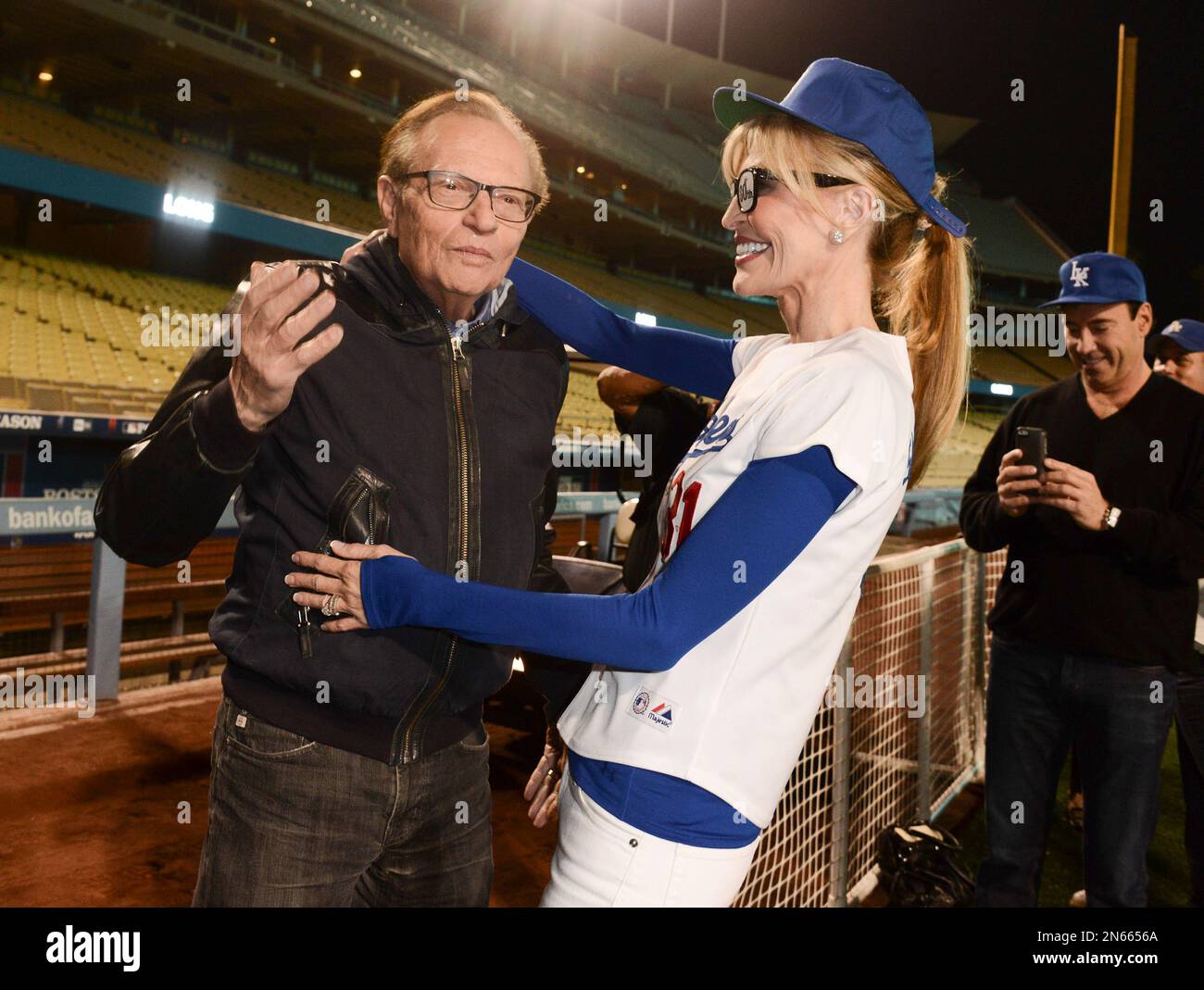 Television personality Larry King, left, and his wife Shawn King pose ...