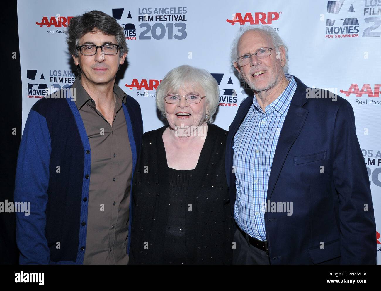 From left, director Alexander Payne, June Squibb, and Bruce Dern arrive ...