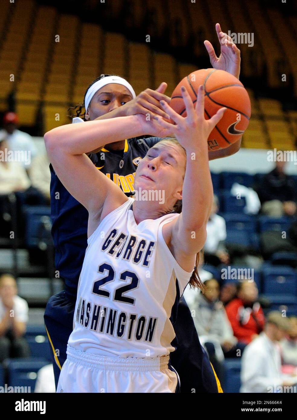 California forward Courtney Range, back, fights for the ball against ...