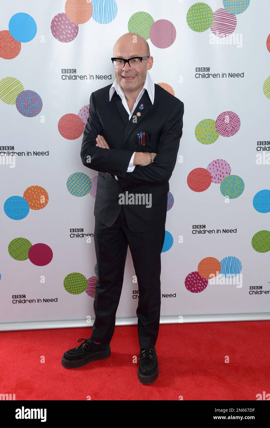 Comedian Harry Hill poses backstage at the BBC Children in Need Appeal ...