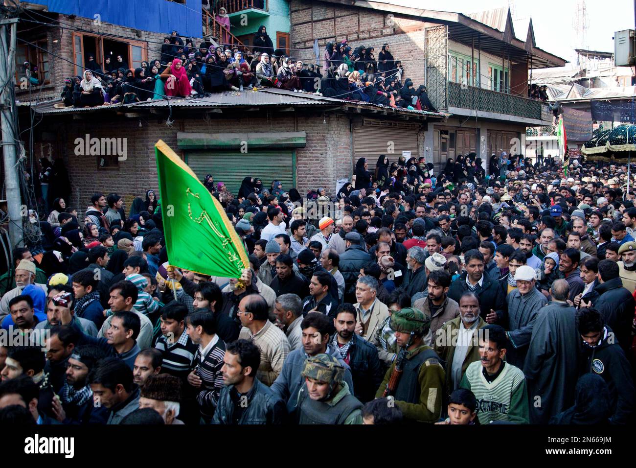 Kashmiri Shiite Muslims take part in an Ashura procession in Srinagar ...