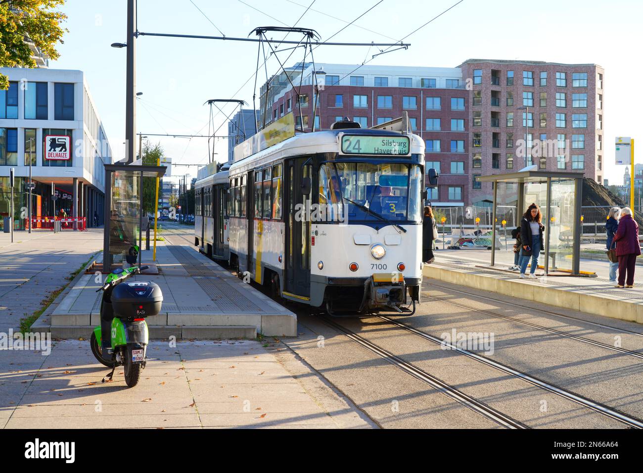 ANTWERP, BELGIUM –18 OCT 2022- View of a tramway on the street in ...