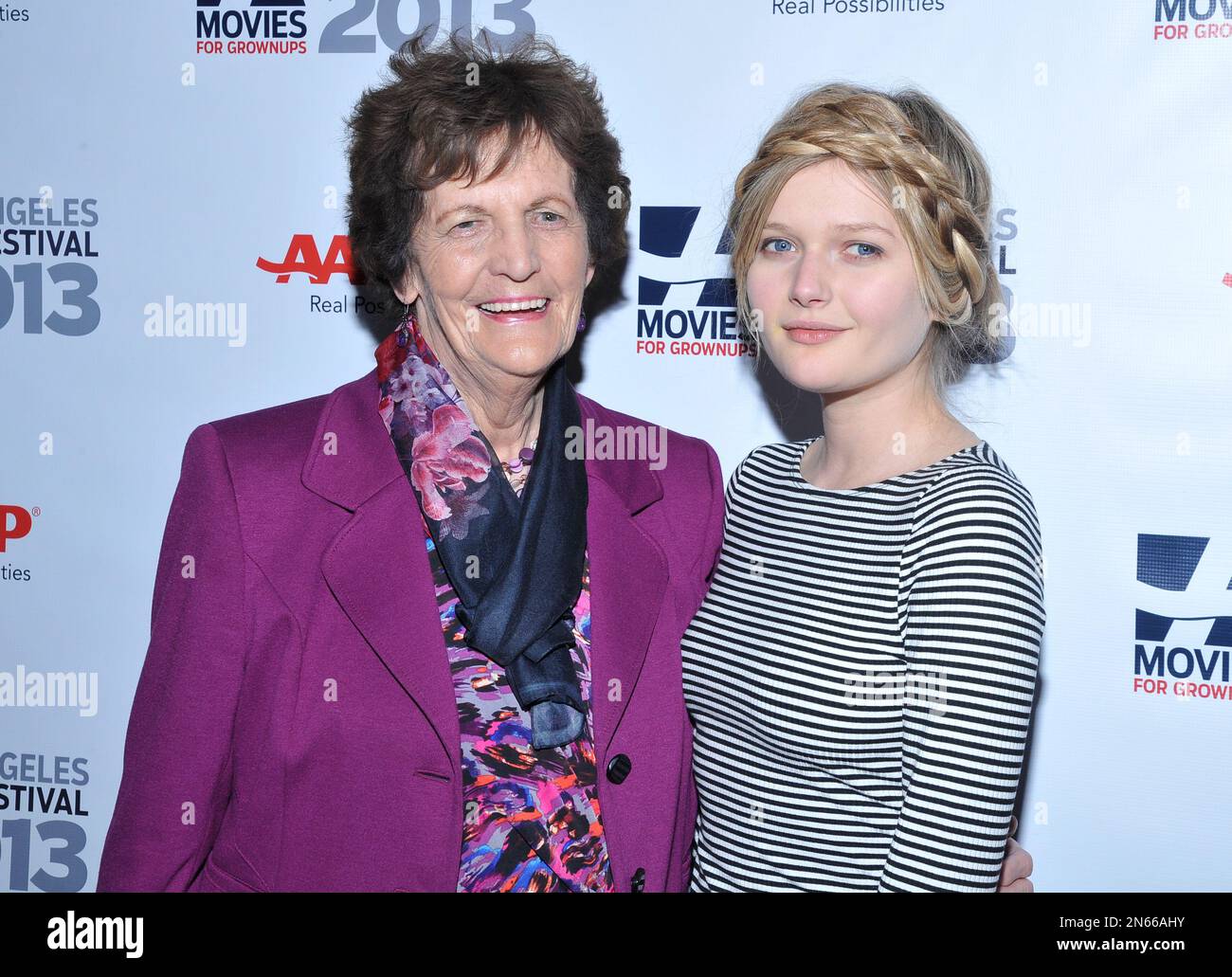 Philomena Lee, left, and Sophie Kennedy Clark arrive at AARP's Movies ...