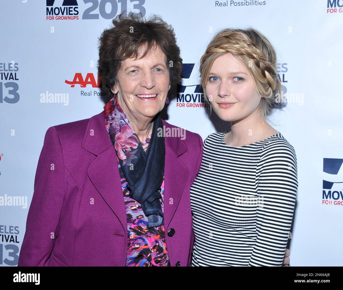 Philomena Lee, left, and Sophie Kennedy Clark arrive at AARP's Movies ...