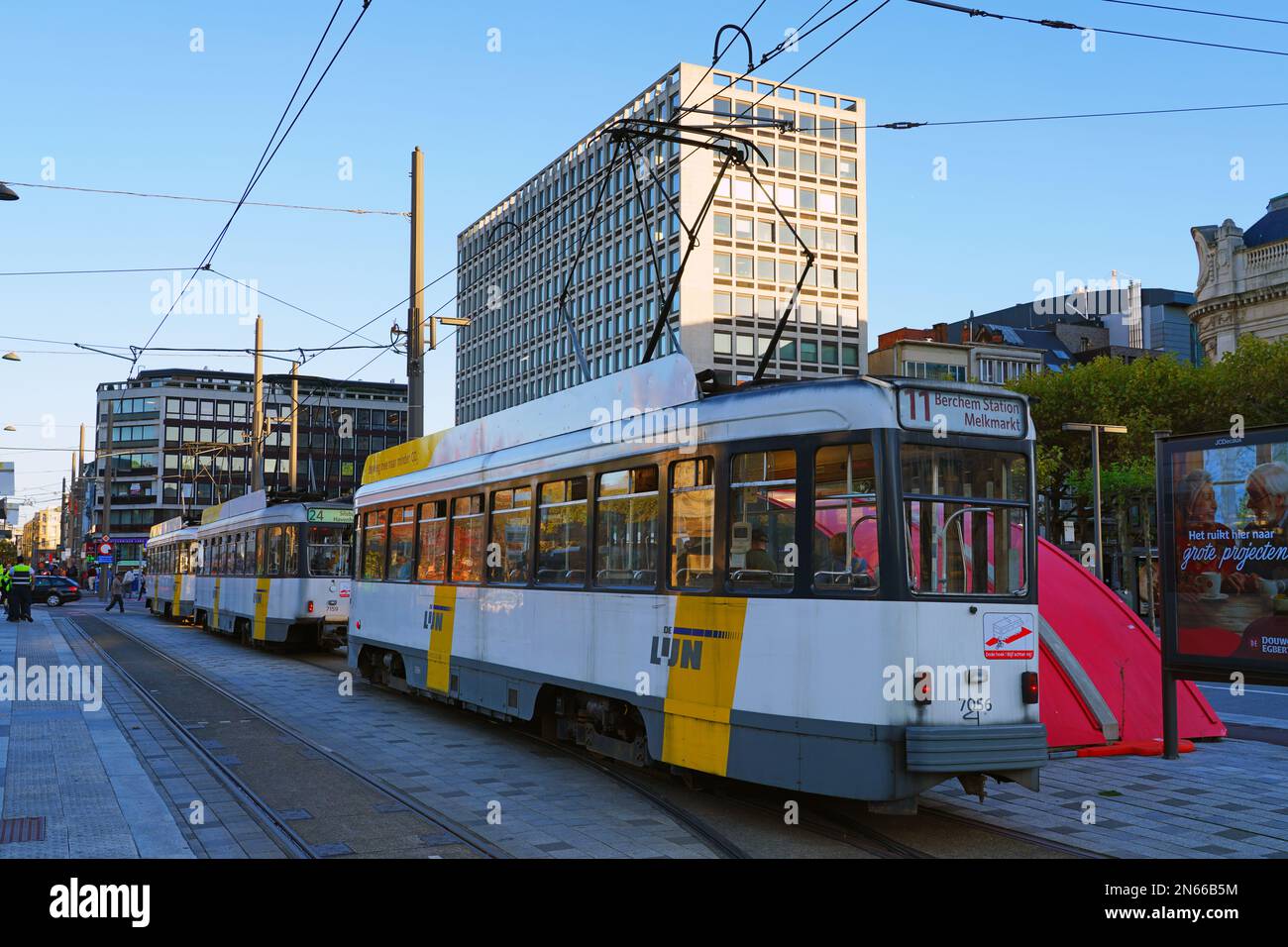 ANTWERP, BELGIUM –18 OCT 2022- View of a tramway on the street in ...