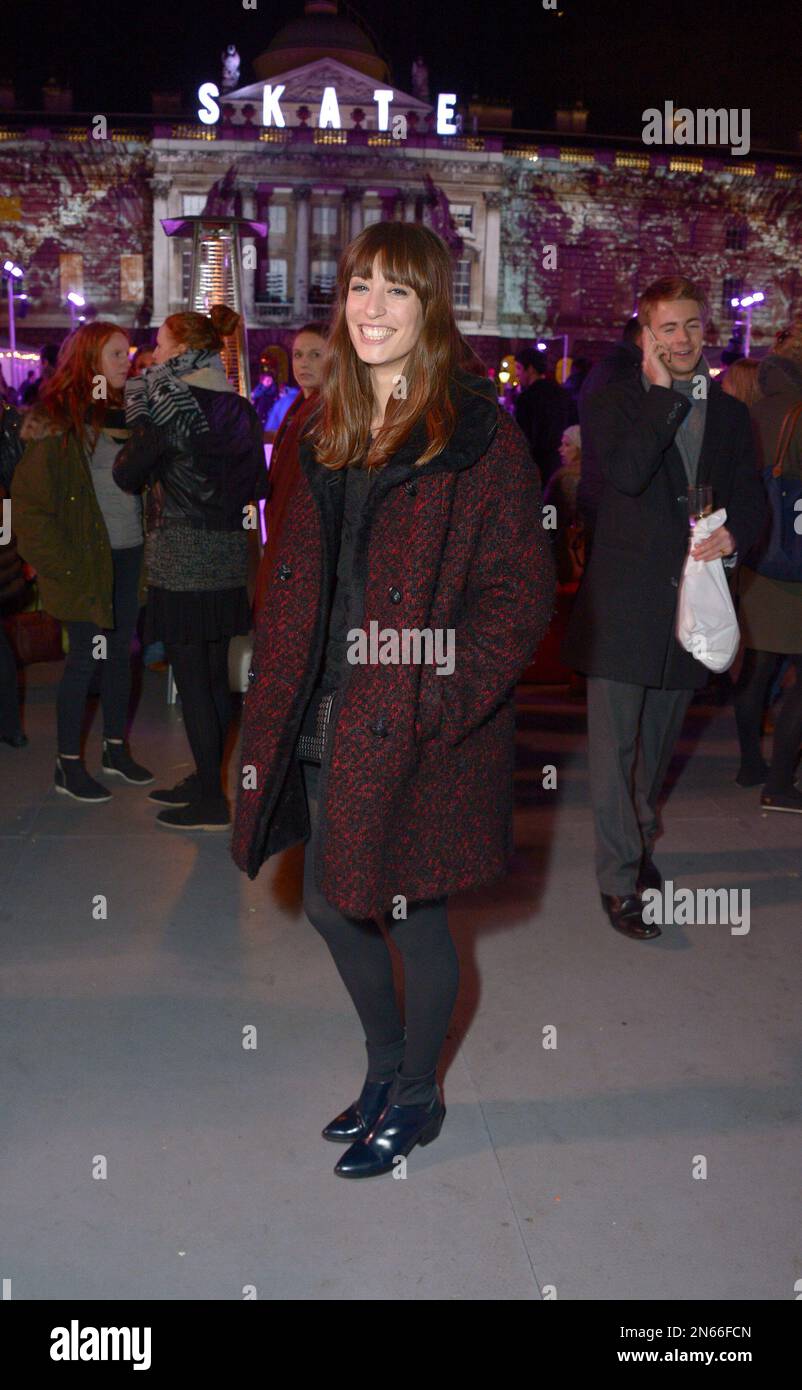 Laura Jackson attends the VIP launch of the ice skating rink at ...