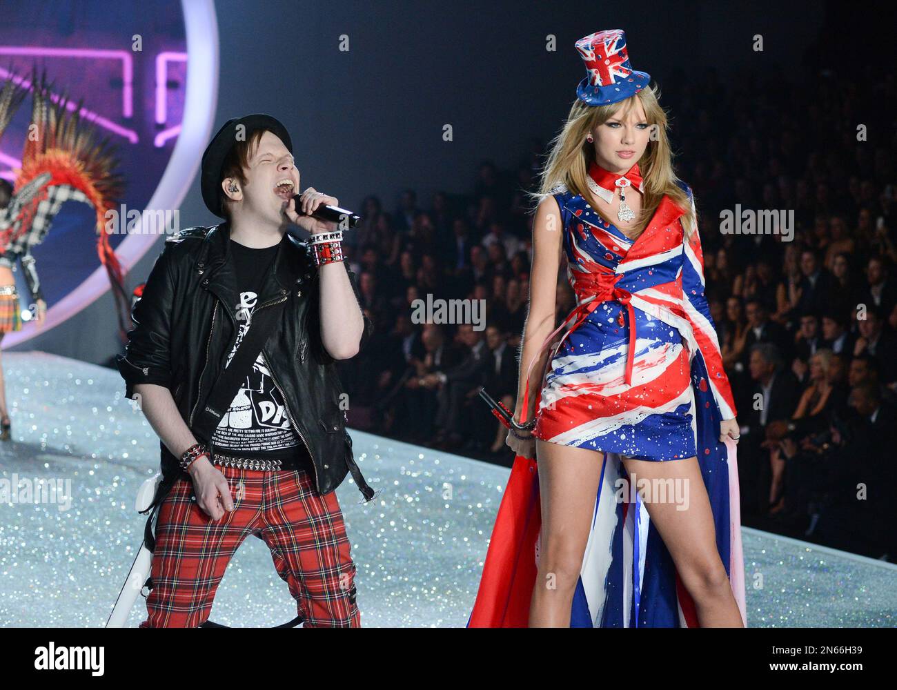 Singers Patrick Stump of Fall Out Boy and Taylor Swift perform during ...