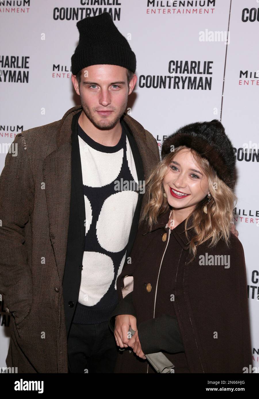 Actor Nico Tortorella, left, and actress Olesya Rulin, right, attend a ...