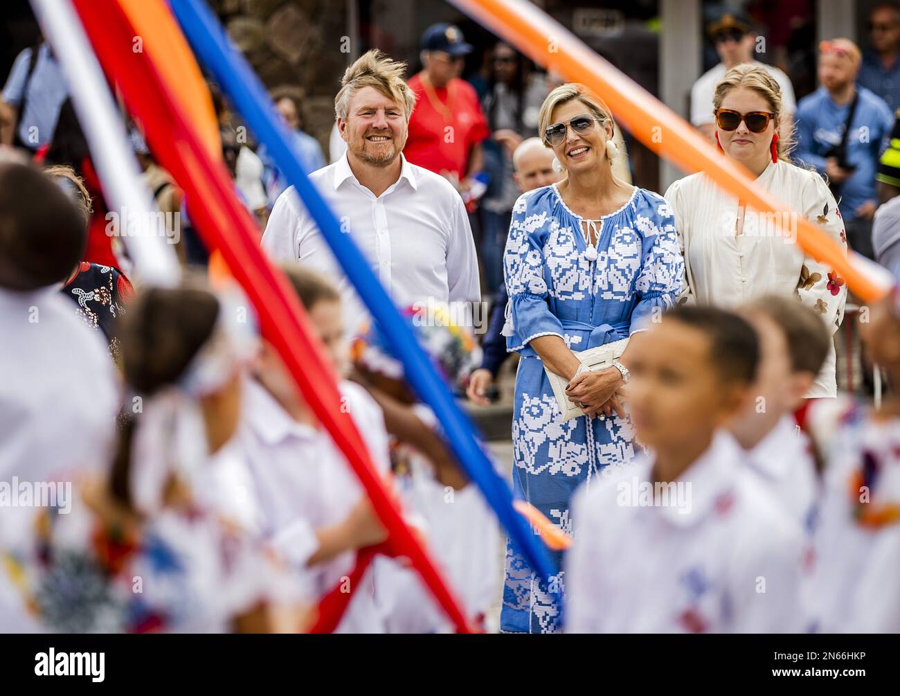 SABA - King Willem-Alexander, Queen Maxima and Princess Amalia watch a ...