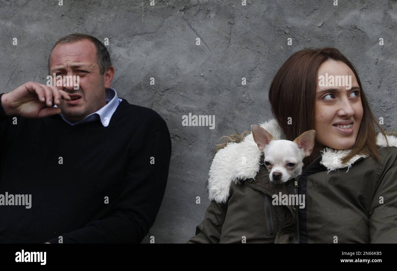 In this photo taken Tuesday, Nov. 12, 2013, Georgian President-elect ...