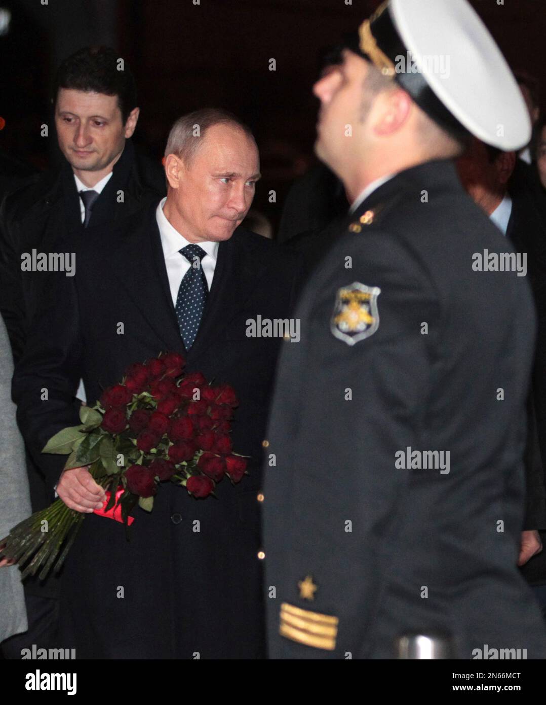 Russian President Vladimir Putin arrives to place flowers at the ...