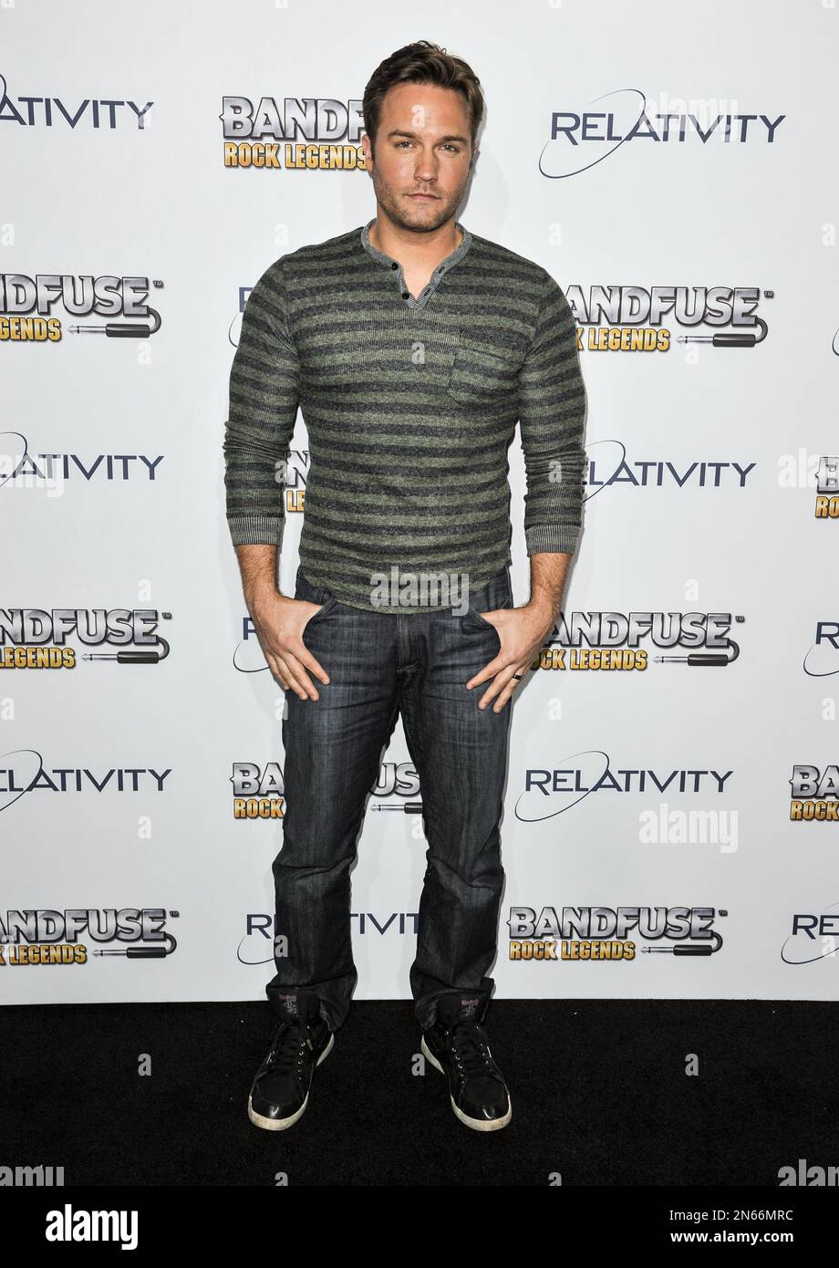 Scott Porter arrives at the "Bandfuse: Rock Legends" video game launch ...