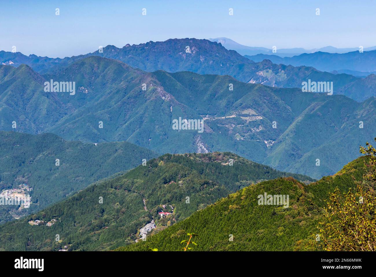View of Chichibu mountains(Mt. Ryokami), on Mitsmine route for Mt ...