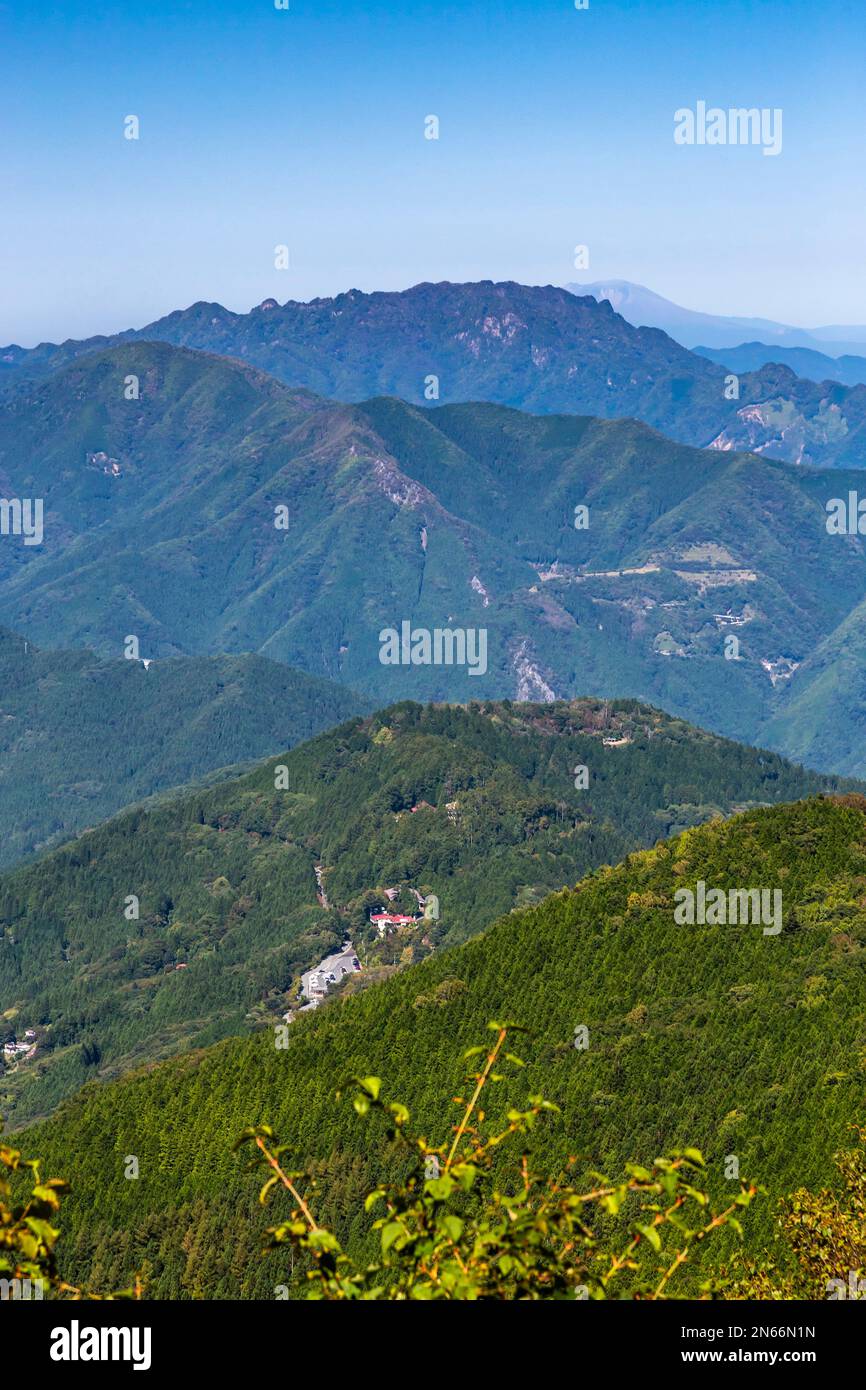 View of Chichibu mountains(Mt. Ryokami), on Mitsmine route for Mt ...