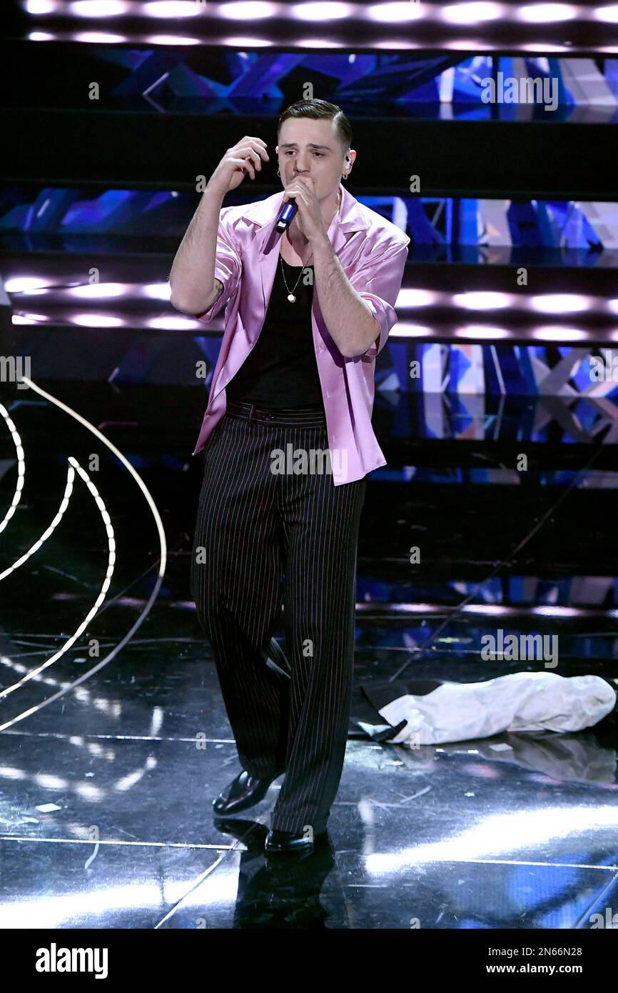 Sanremo, 73rd Italian Song Festival, Third Evening. The singers. Ollie ...