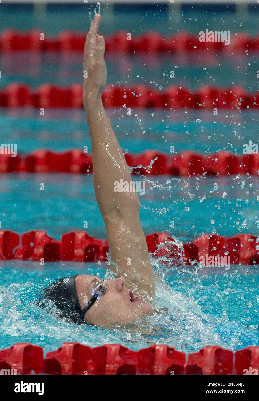 Katinka Hosszu of Hungary competes in the Women's 200-meter backstroke ...