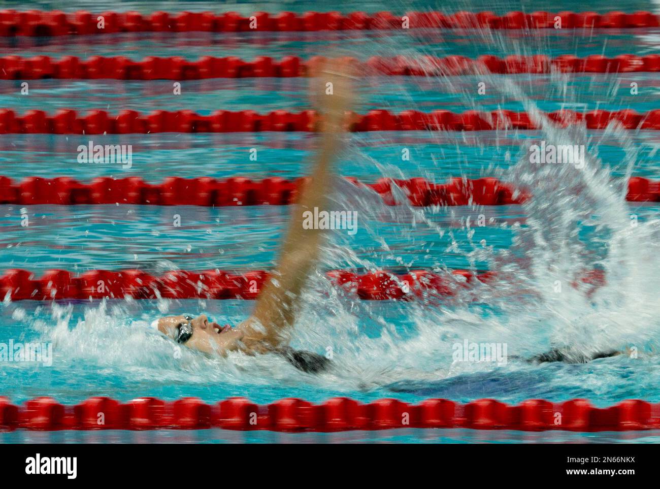 Britain's Elizabeth Simmonds competes in the Women's 200m backstroke ...