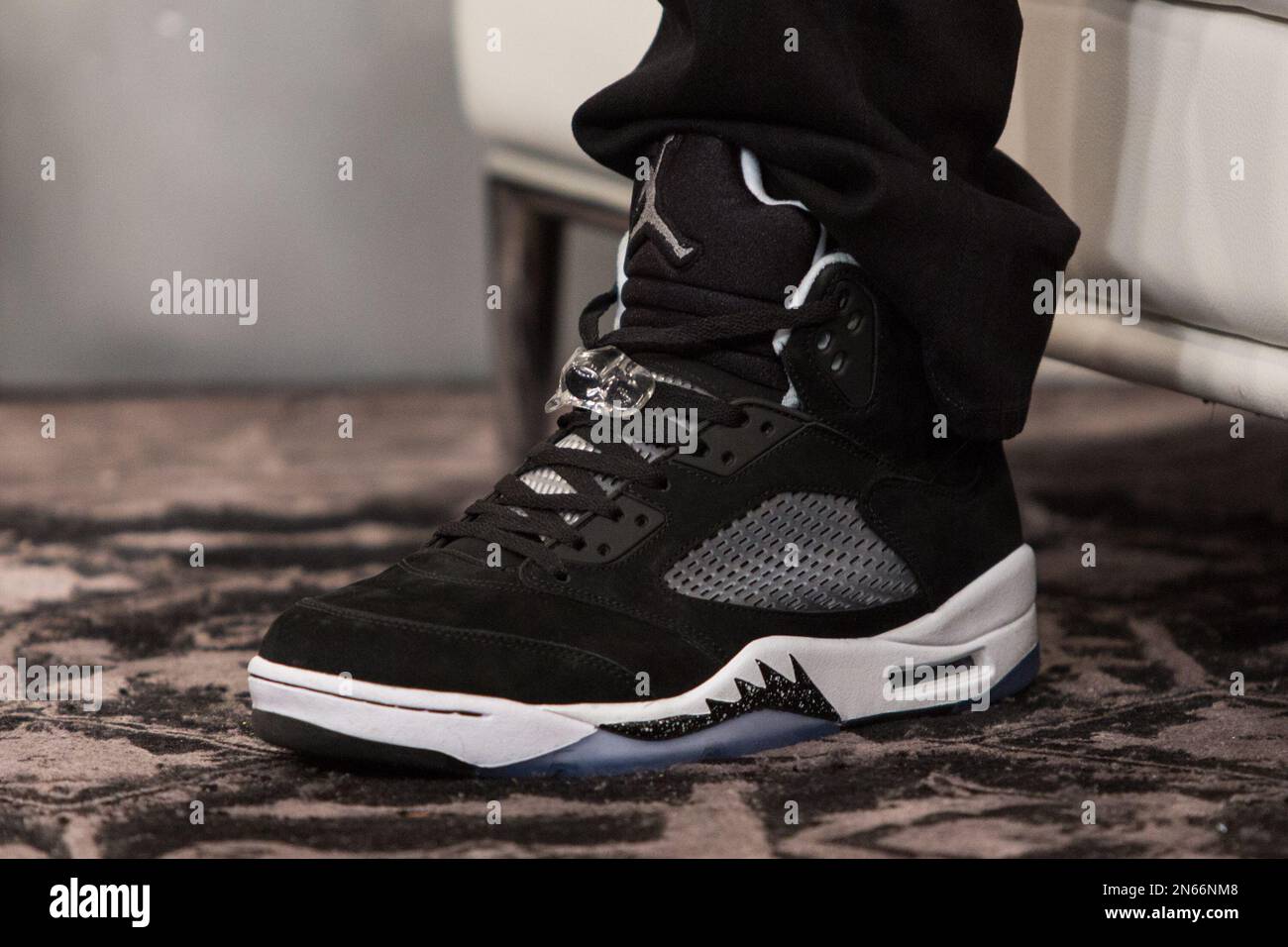 DJ Skee (shoe detail) tapes a segment of SKEE Live on Tuesday, Nov. 12 ...