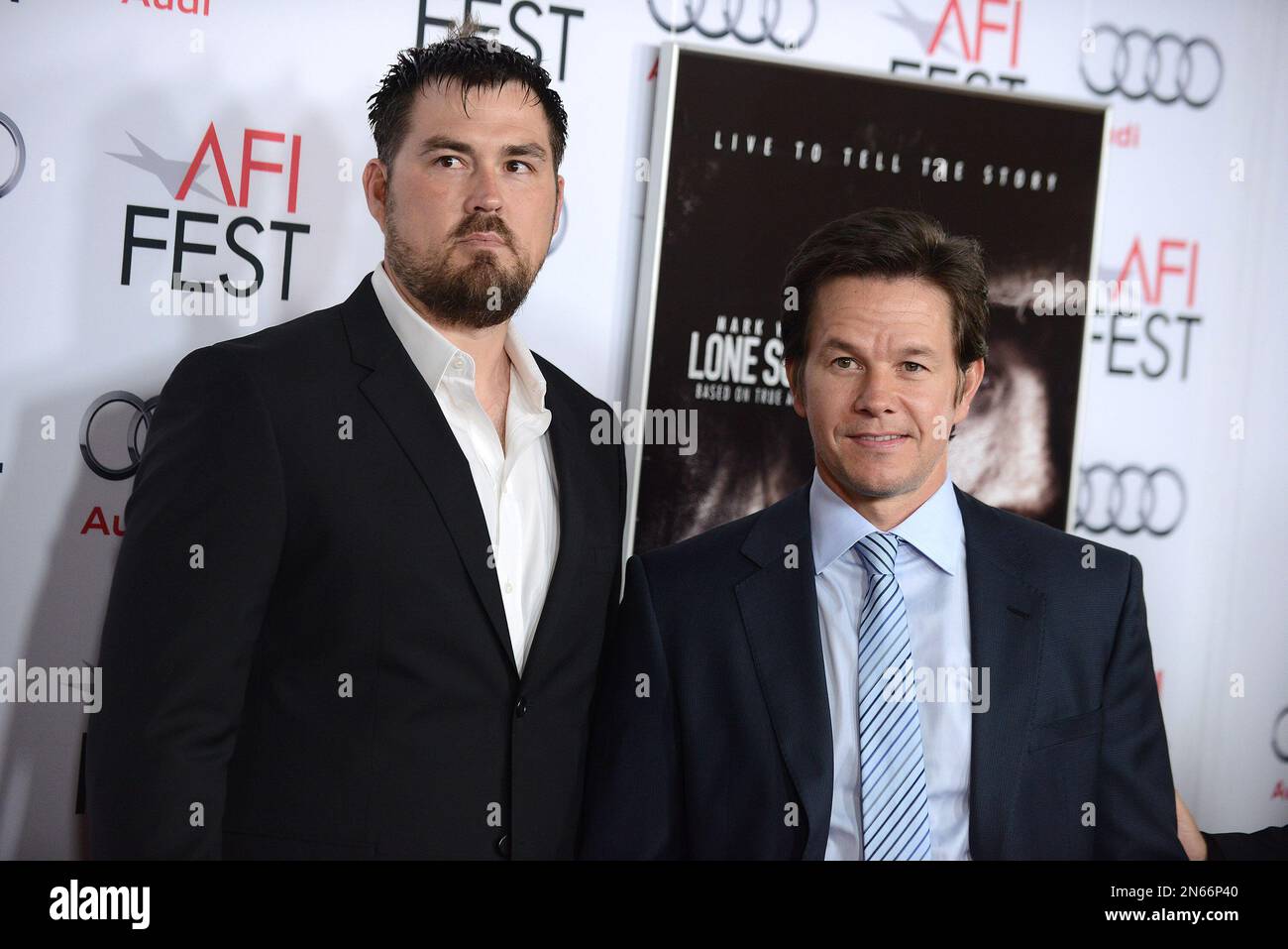 Retired petty officer 1st class Marcus Luttrell, left, and Mark ...