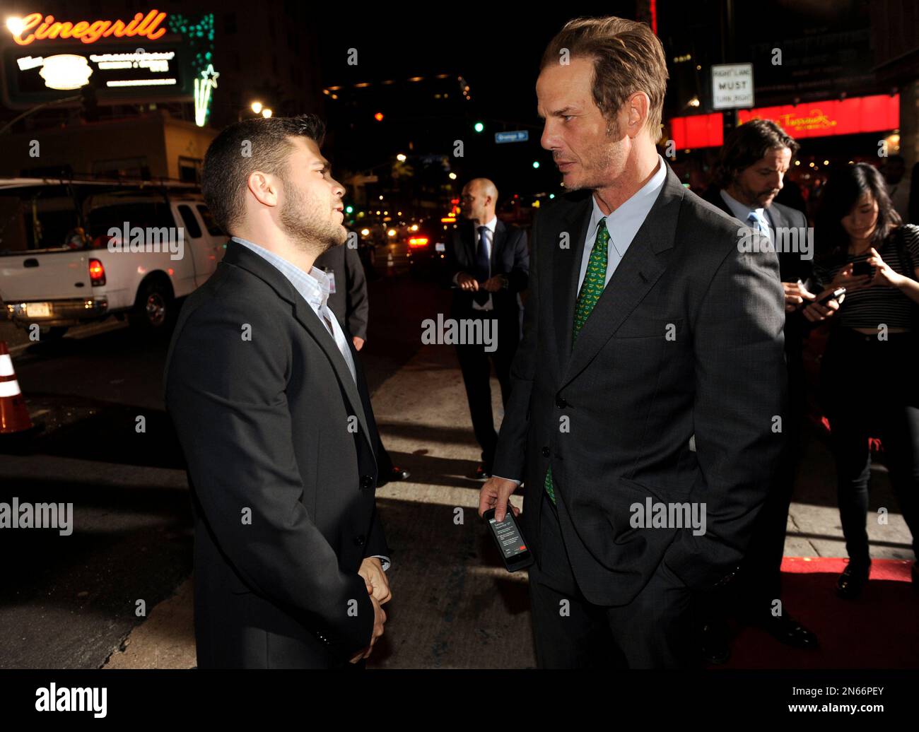 Jerry Ferrara, left, and Peter Berg arrive at the AFI FEST premiere of ...