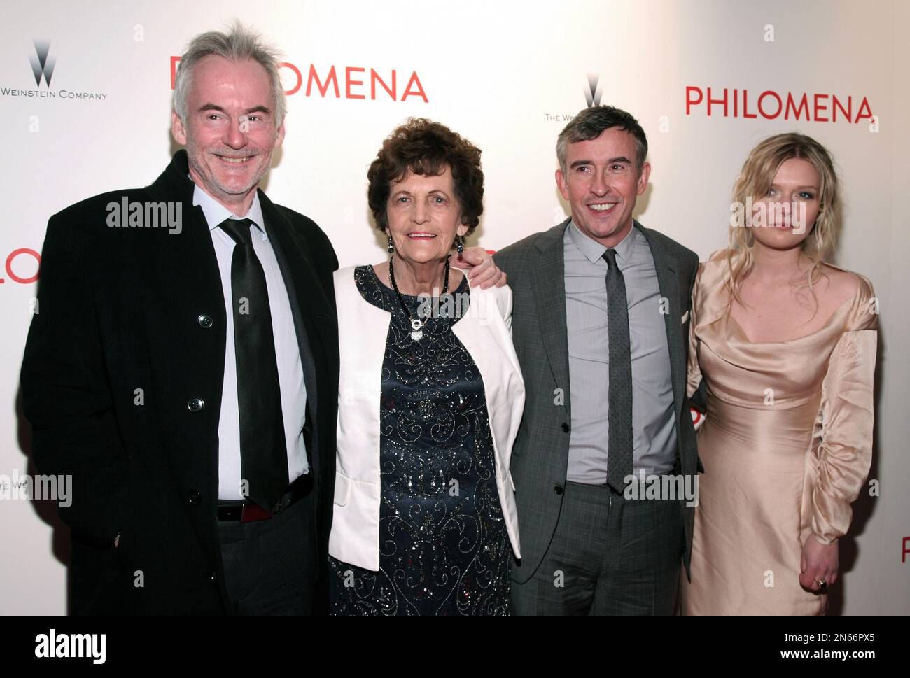 From left, author Martin Sixsmith, film subject Philomena Lee, actor ...