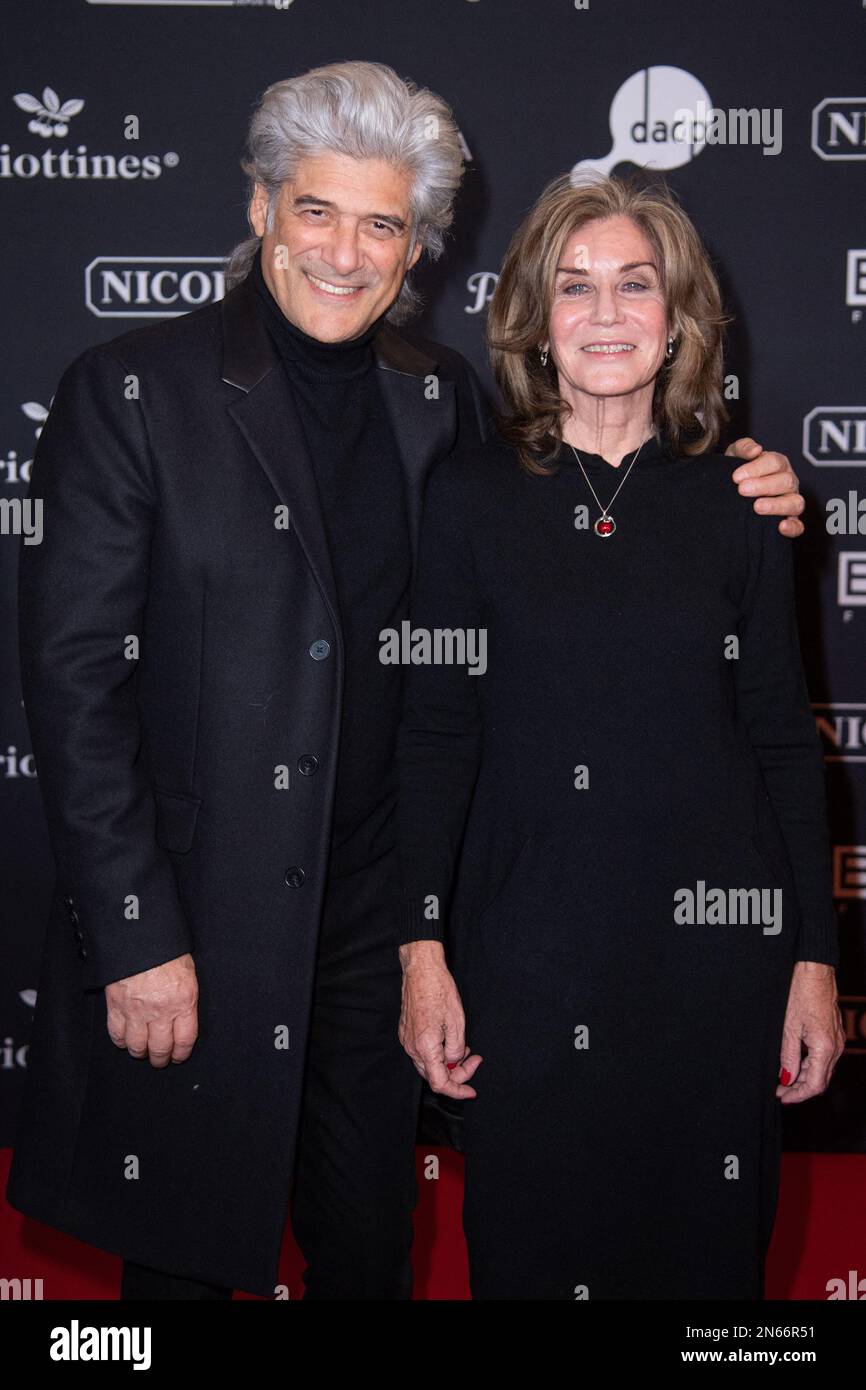 Paris, France on February 09, 2023. Georges Corraface and his wife ... Paris, France on February 09, 2023. Georges Corraface and his wife ...