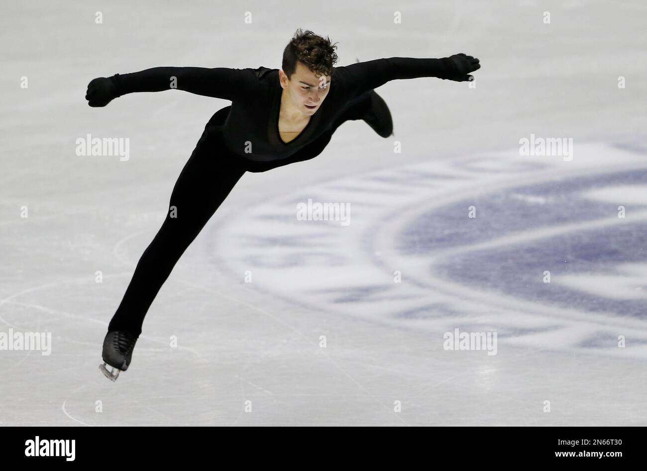 Max Aaron of the United States performs during the men's free skating ...