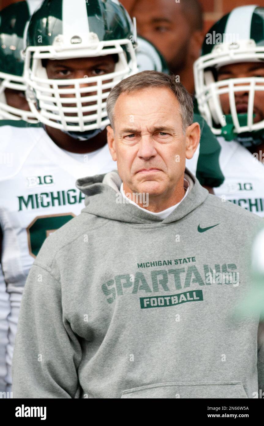 Michigan State Spartans head coach Mike Dantonio prepares to lead the ...