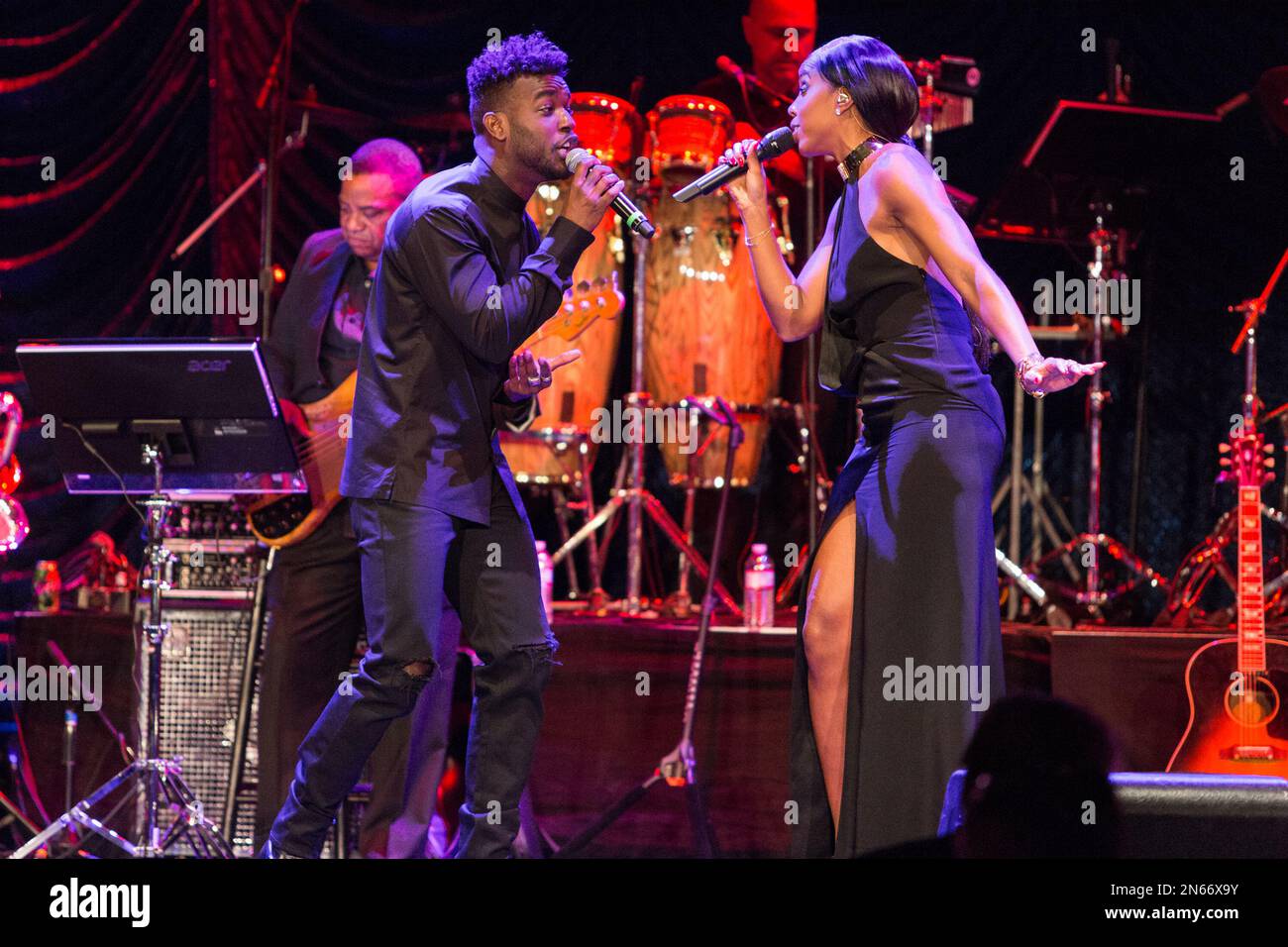 Kelly Rowland and Luke James perform on stage during at the GRAMMY ...