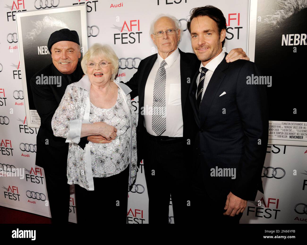 Left to right, "Nebraska" cast members Stacy Keach, June Squibb, Bruce ...