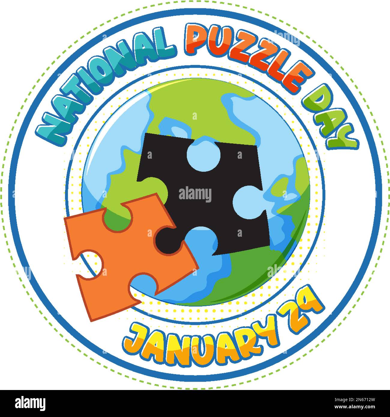 National puzzle day banner illustration Stock Vector Image & Art - Alamy