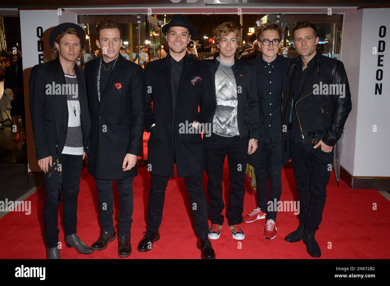 McFly and Busted band members, from left to right, Dougie Poynter ...