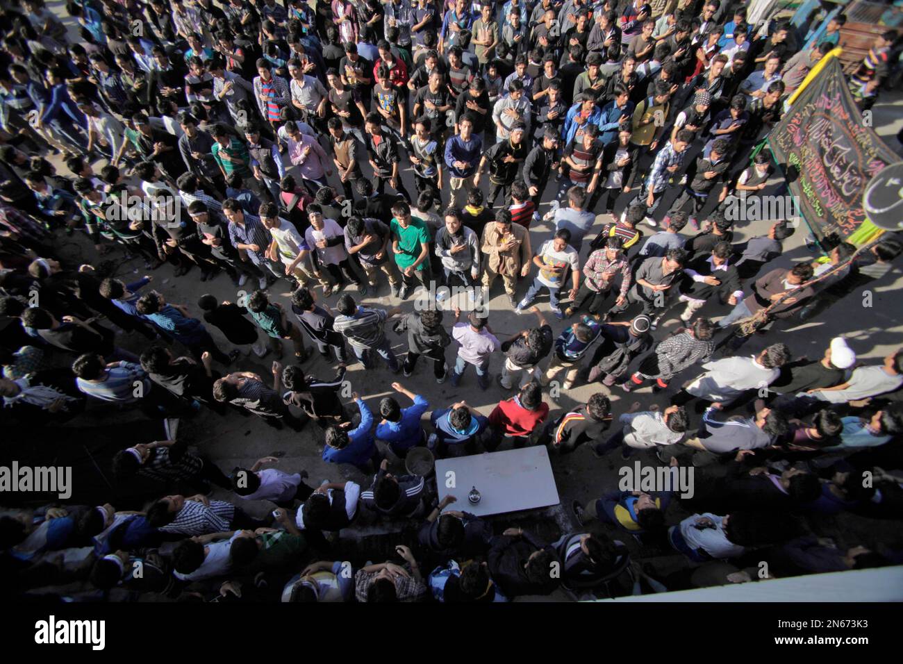 Indian Shite Muslims beat their chests at a procession during the holy ...