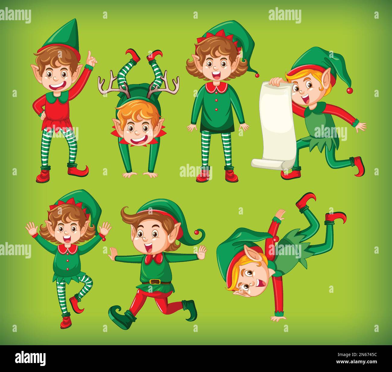 Set of elf cartoon character illustration Stock Vector Image & Art - Alamy
