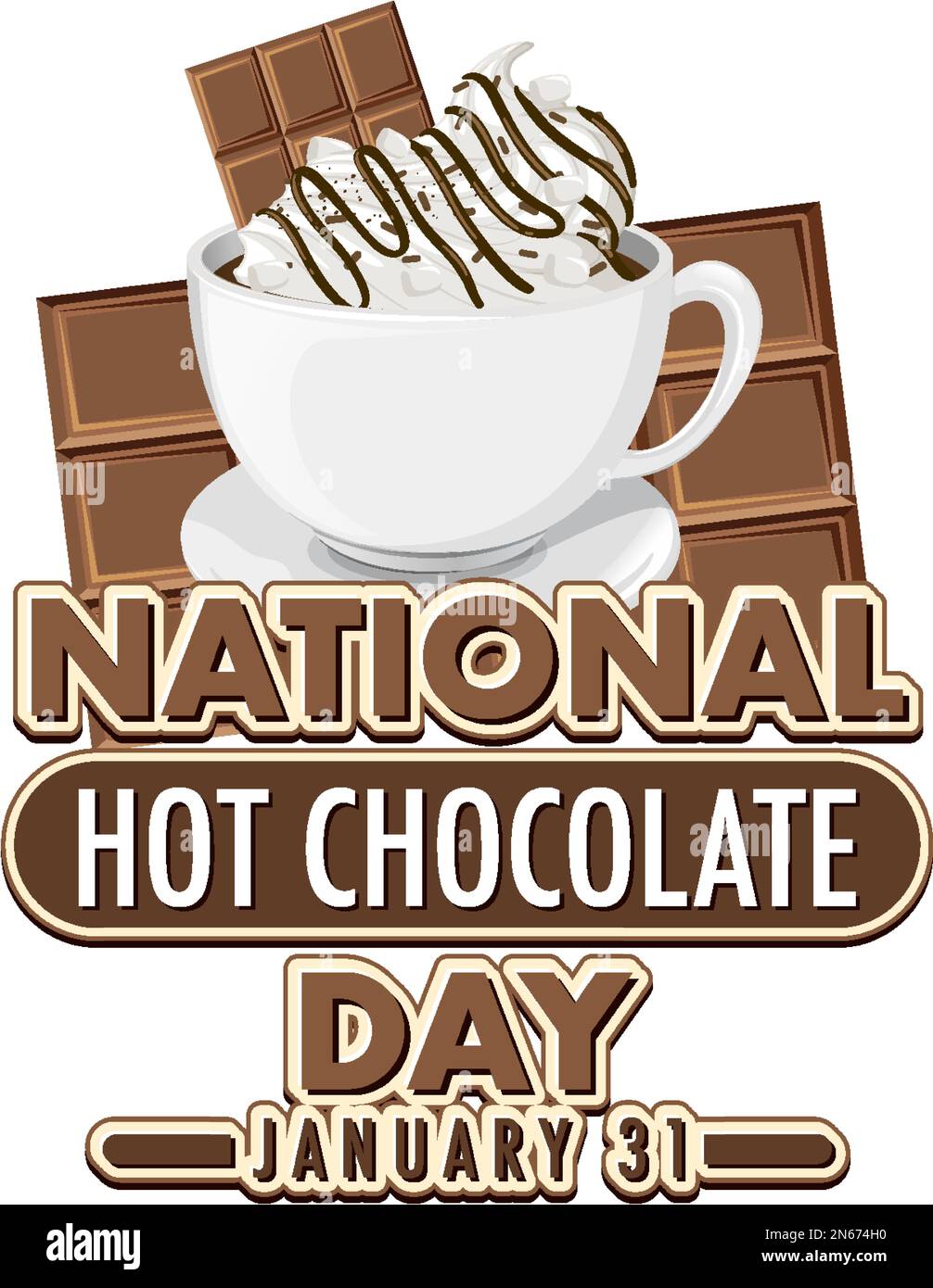 National Hot Chocolate Day Banner Design illustration Stock Vector ...