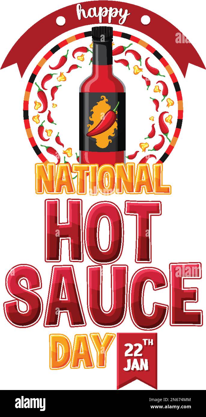 National Hot Sauce Day Banner Design illustration Stock Vector Image ...
