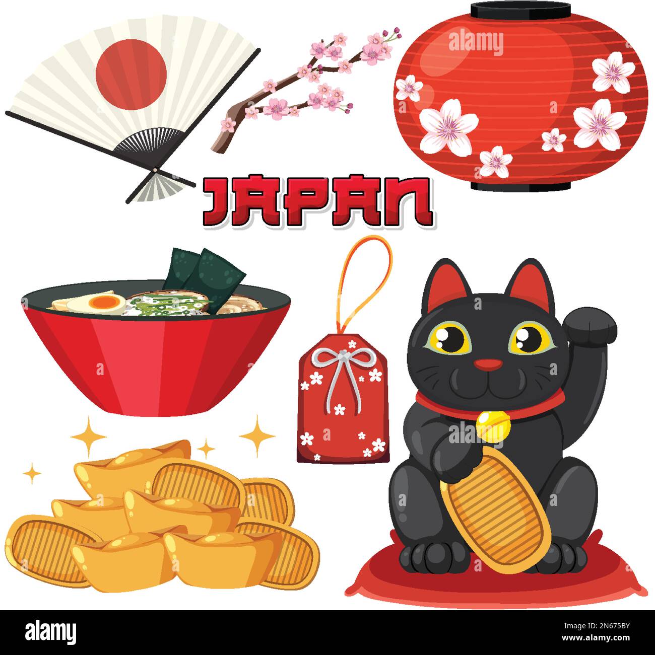 Japanese element nation tradition symbol illustration Stock Vector ...