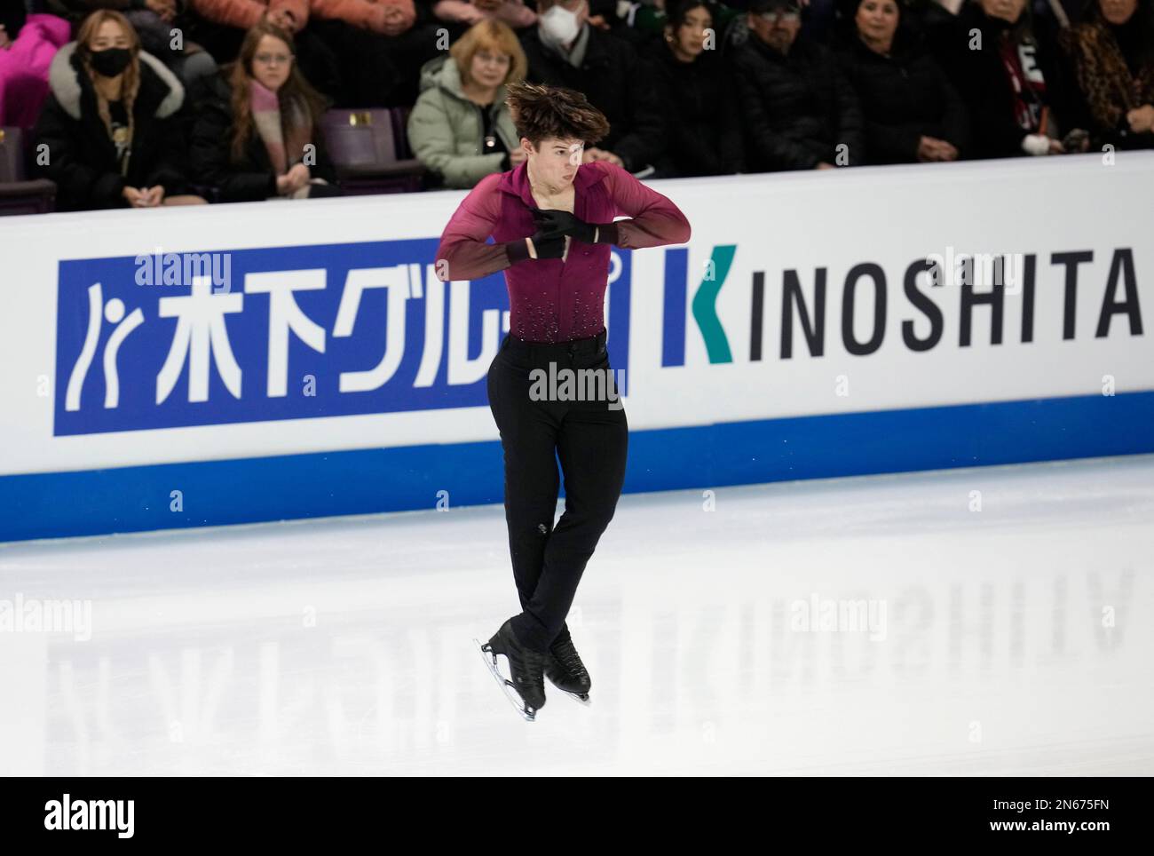 Douglas Gerber, of New Zealand, performs in the men's short program at ...