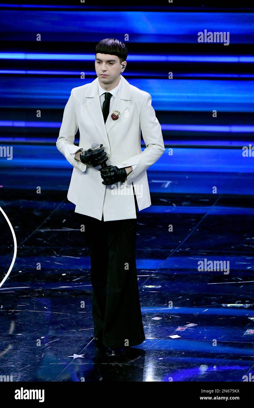 Sanremo, 73rd Italian Song Festival, Third Evening. The singers. In the ...