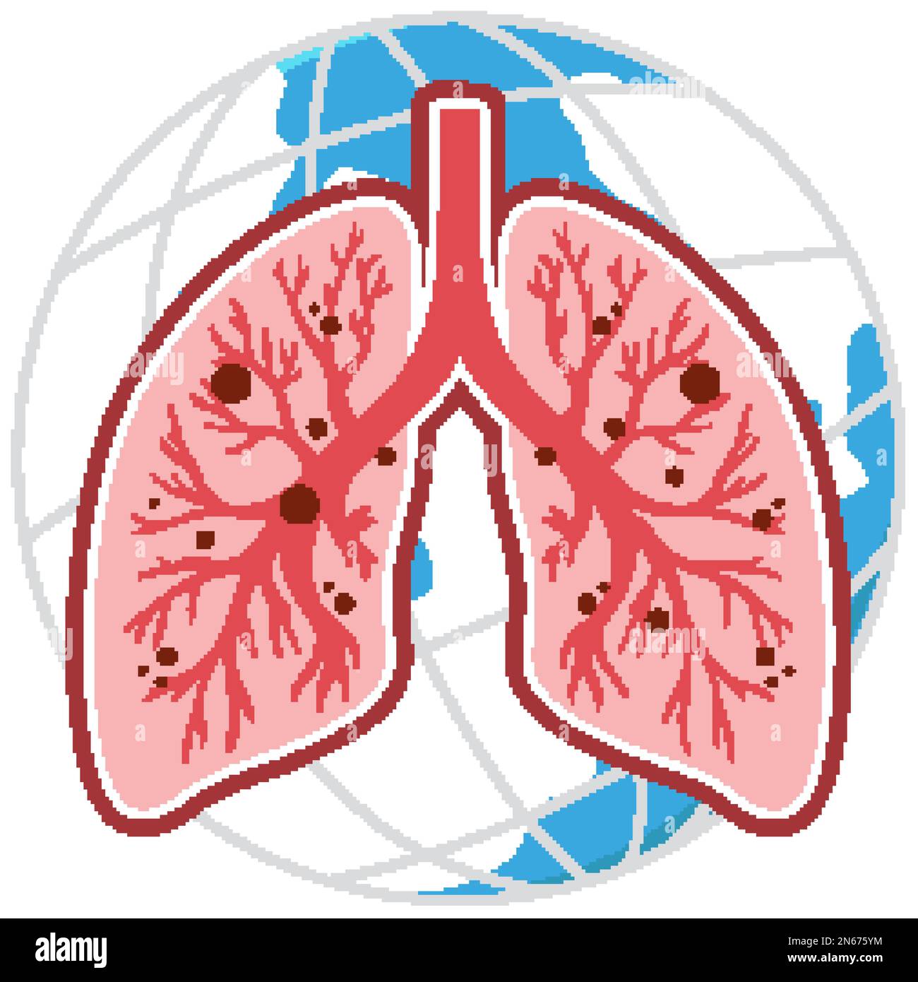 Human lungs on earth globe illustration Stock Vector Image & Art - Alamy