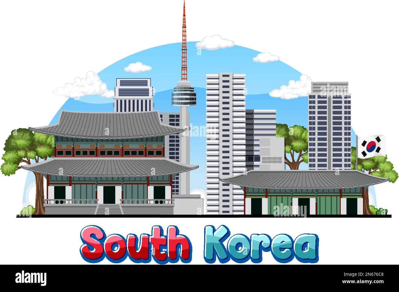 Korean element nation tradition symbol illustration Stock Vector Image ...