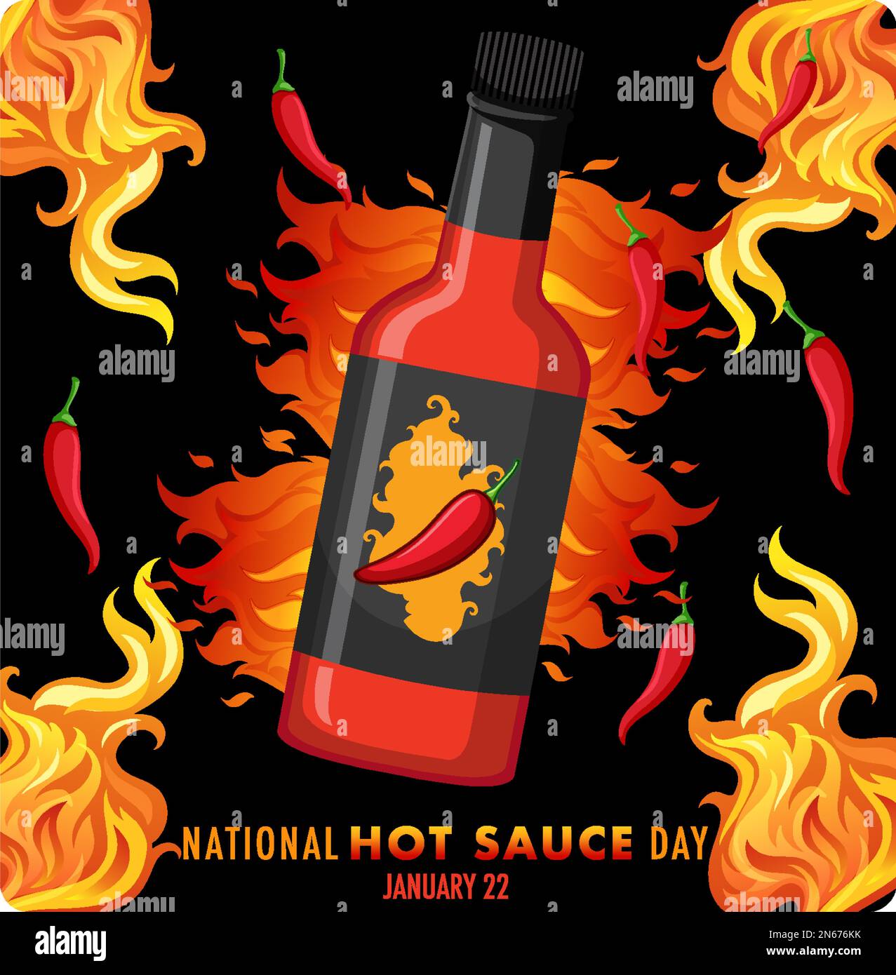 National hot sauce day banner illustration Stock Vector Image & Art - Alamy