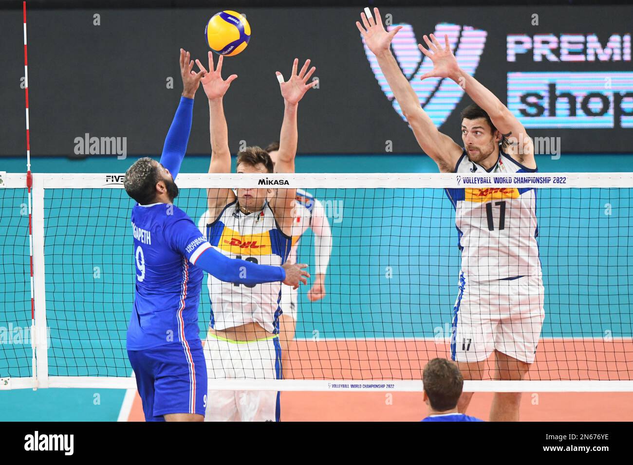 Yuri Romano, Simone Anzani (Italy); Earvin Ngapeth (France). Volleyball ...