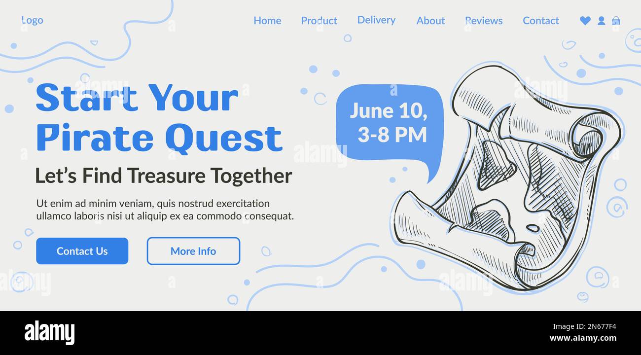 Start your pirate quest, lets find treasures web Stock Vector Image ...