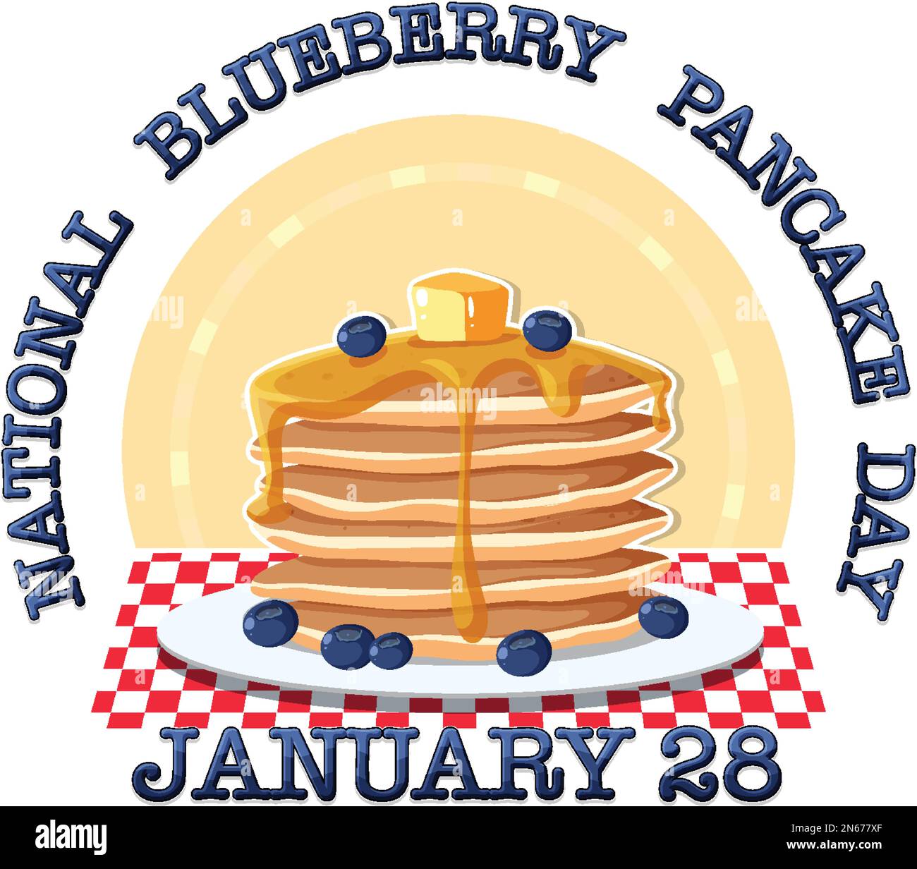 Happy national blueberry pancake day banner design illustration Stock ...