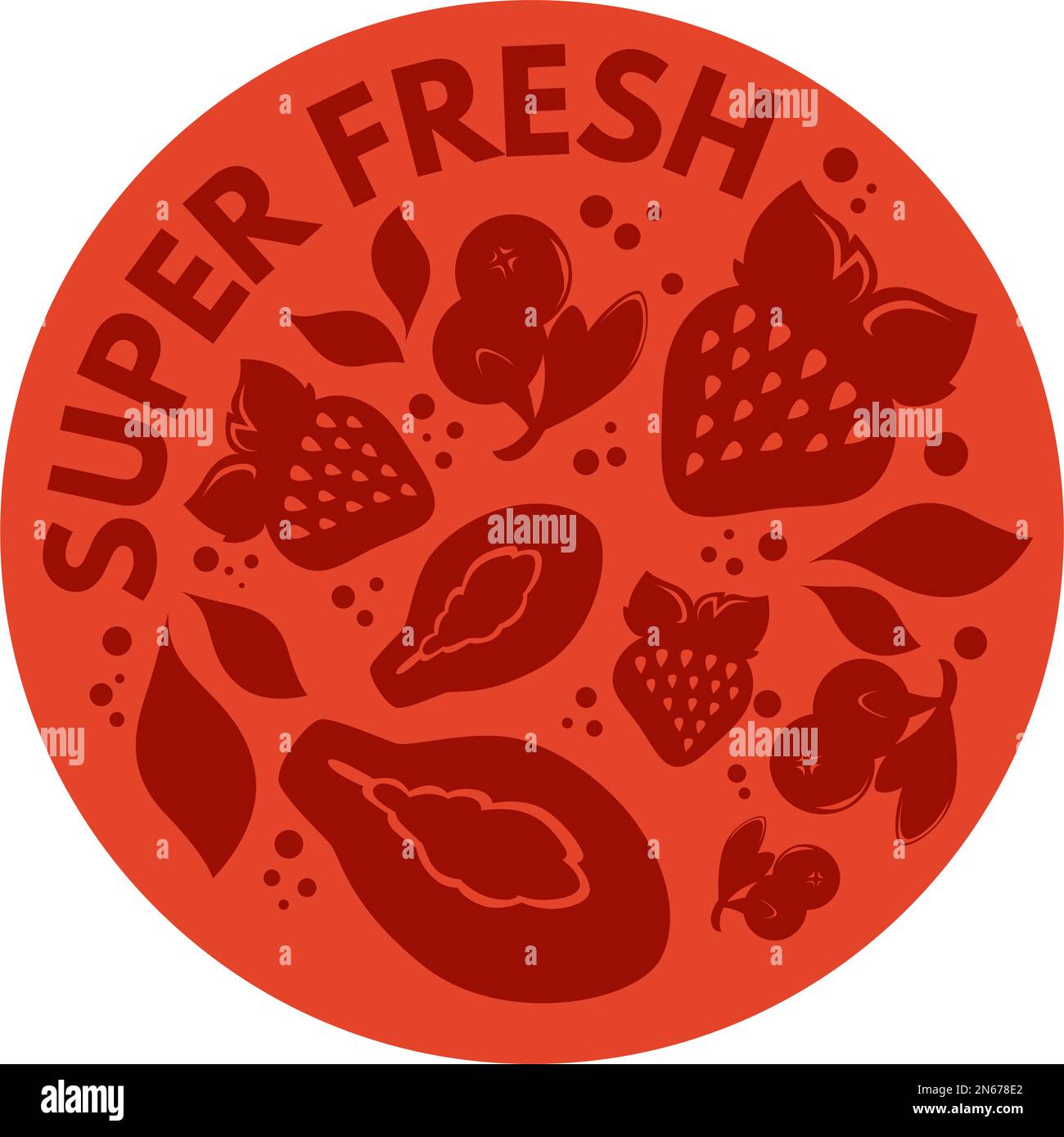 Super fresh fruits and berries, label for product Stock Vector Image ...