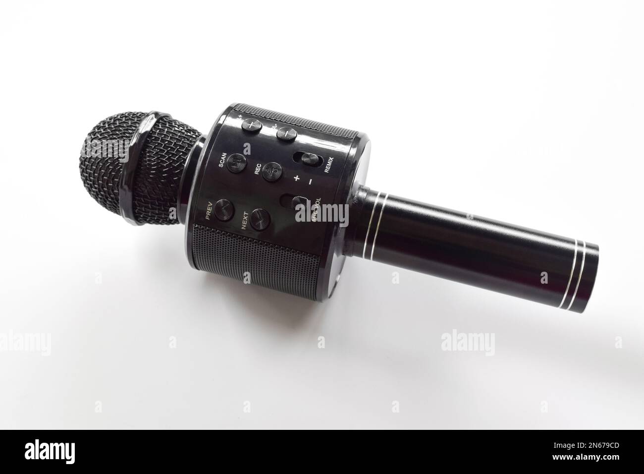 Wireless Microphone karaoke Bluetooth Speaker isolated on white ...