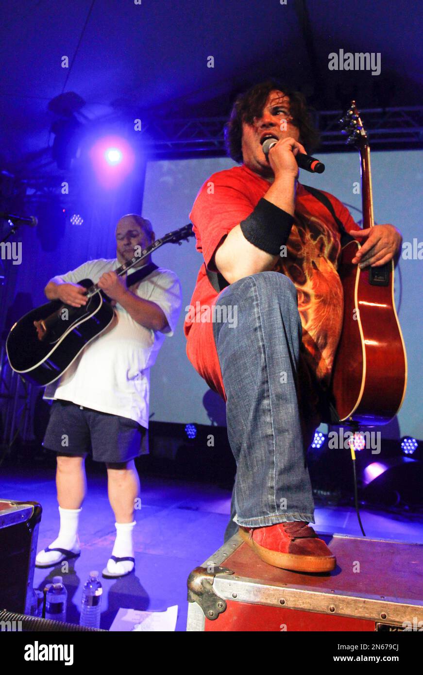 Tenacious D, with Jack Black, right, and Kyle Glass, performs on the ...
