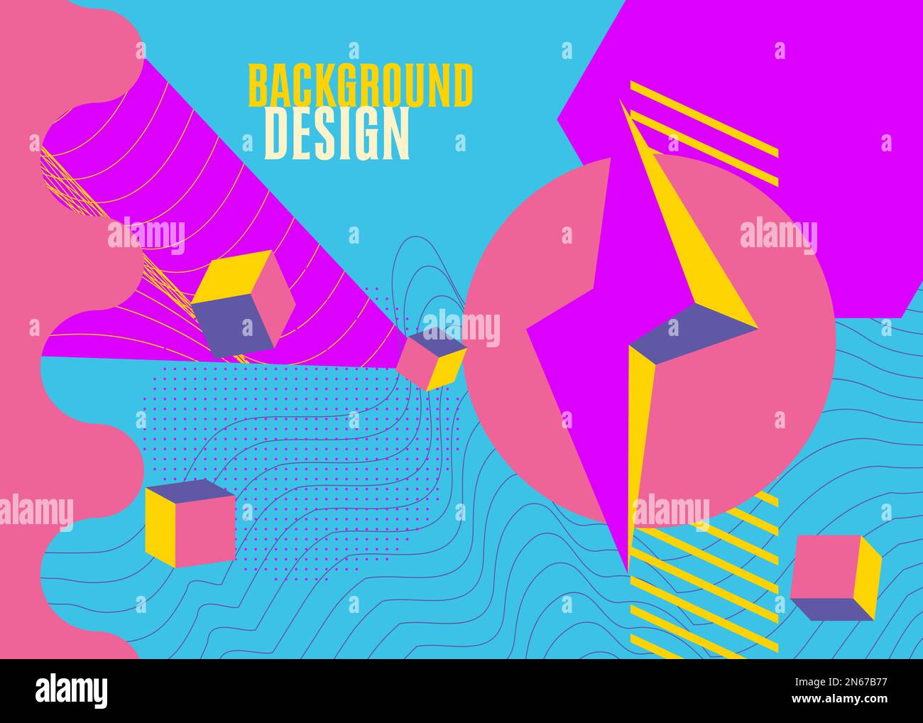 Cool geometrical graphic retro theme cover. Minimal geometric elements ...