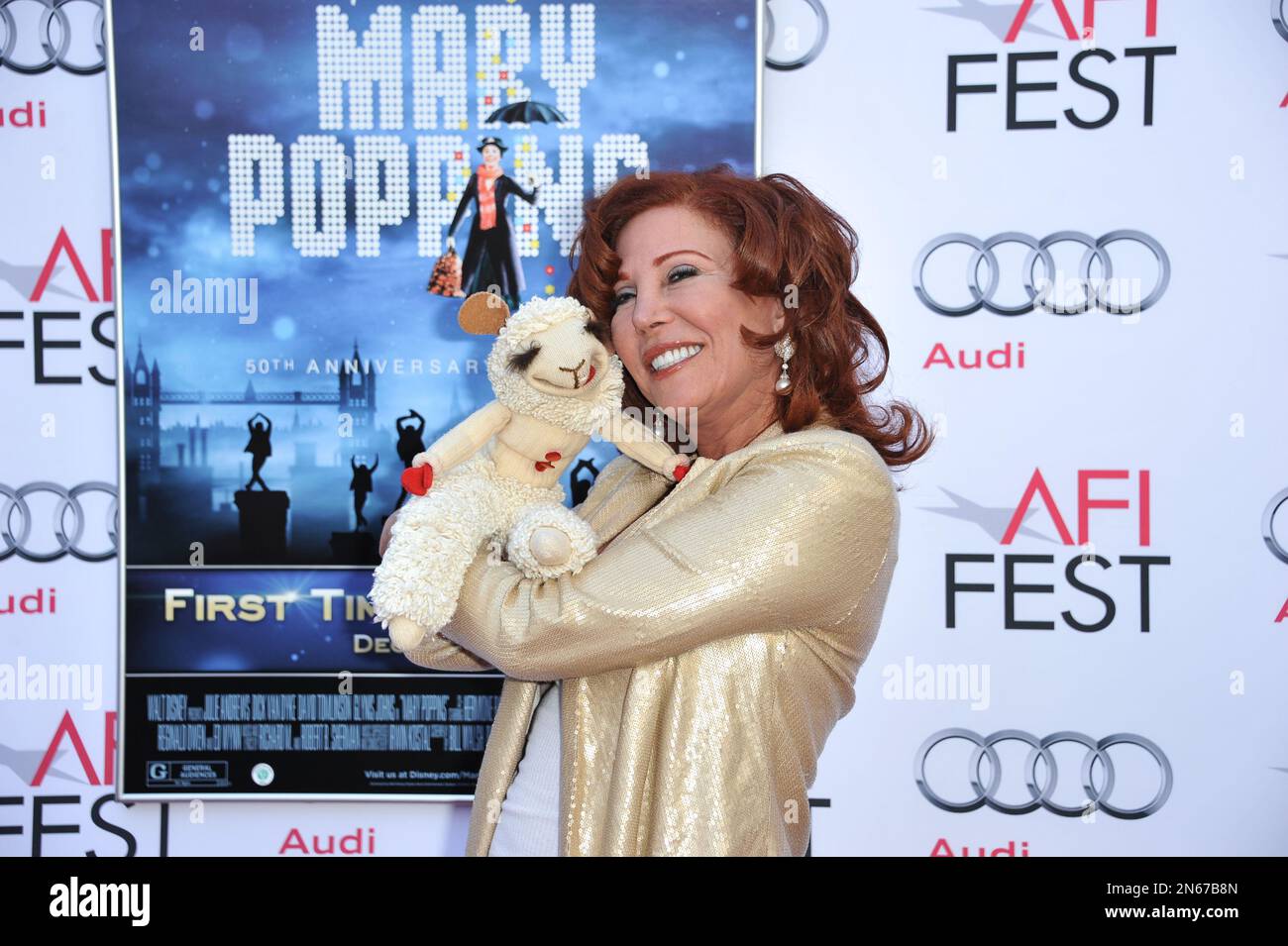 Mallory Lewis, and Lamb Chop arrive at the "Mary Poppins" 50th ...